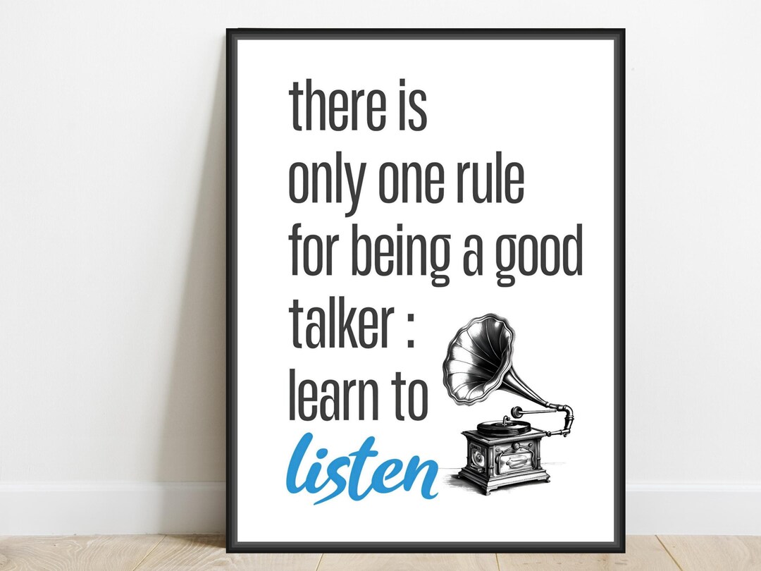 Learn to Listen, Success Quote Print, Motivational Minimalist Art ...