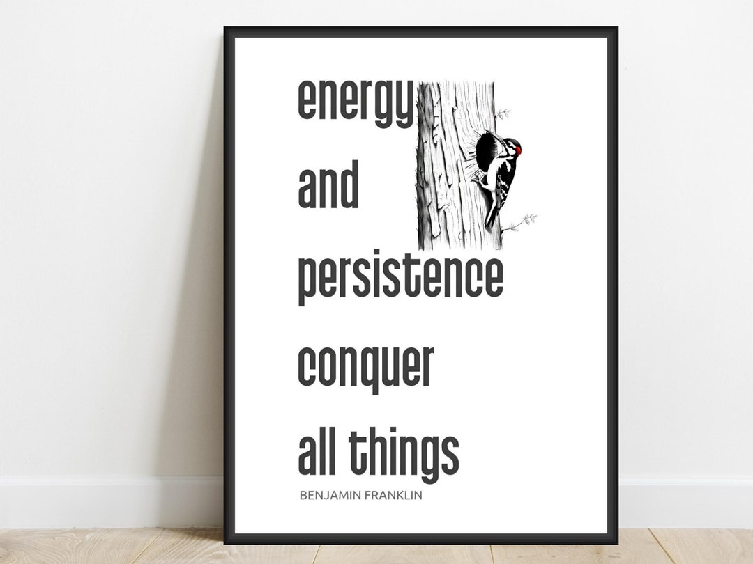 Benjamin Franklin Quote Print: Motivational Office Wall Art (instant ...
