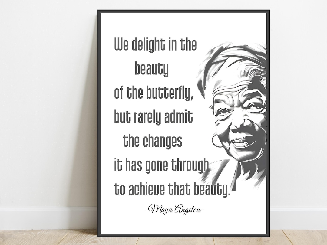 Maya Angelou Butterfly Quote, Inspirational Office Home Wall Decor, Art ...