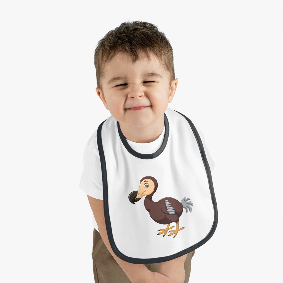 Smiling Dodo Baby Contrast Trim Jersey Bib - Etsy
