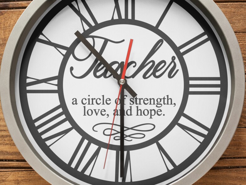 Custom Teacher Classroom Clock: Inspirational Teacher Aide Gift ...