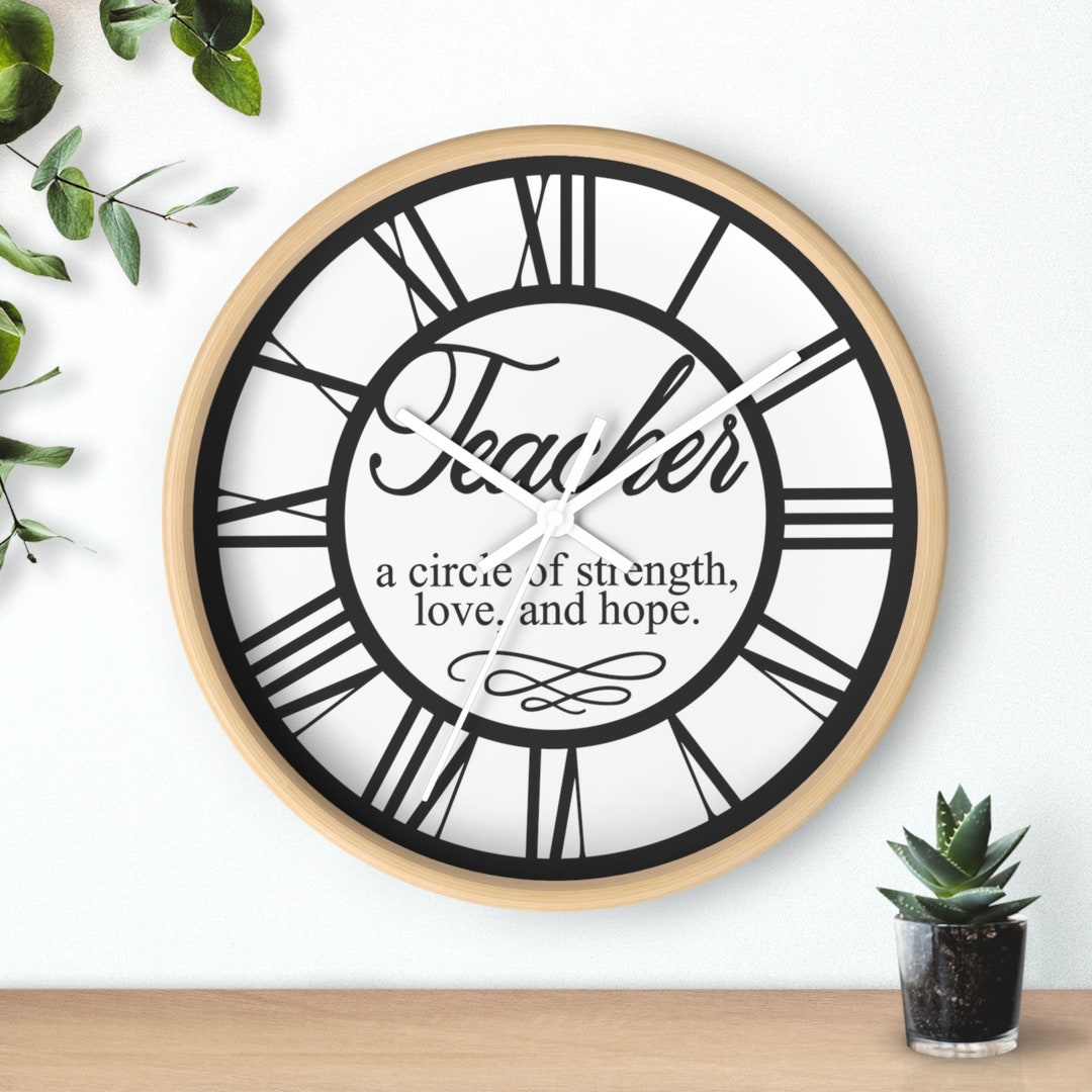 Custom Teacher Classroom Clock: Inspirational Teacher Aide Gift ...