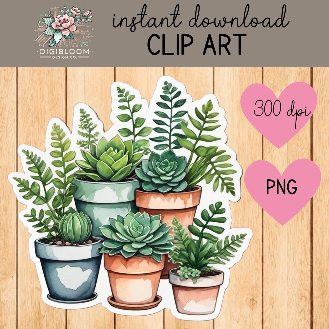 Indoor Plant Clipart | Digital Sticker | Perfect for Planners, DIY ...
