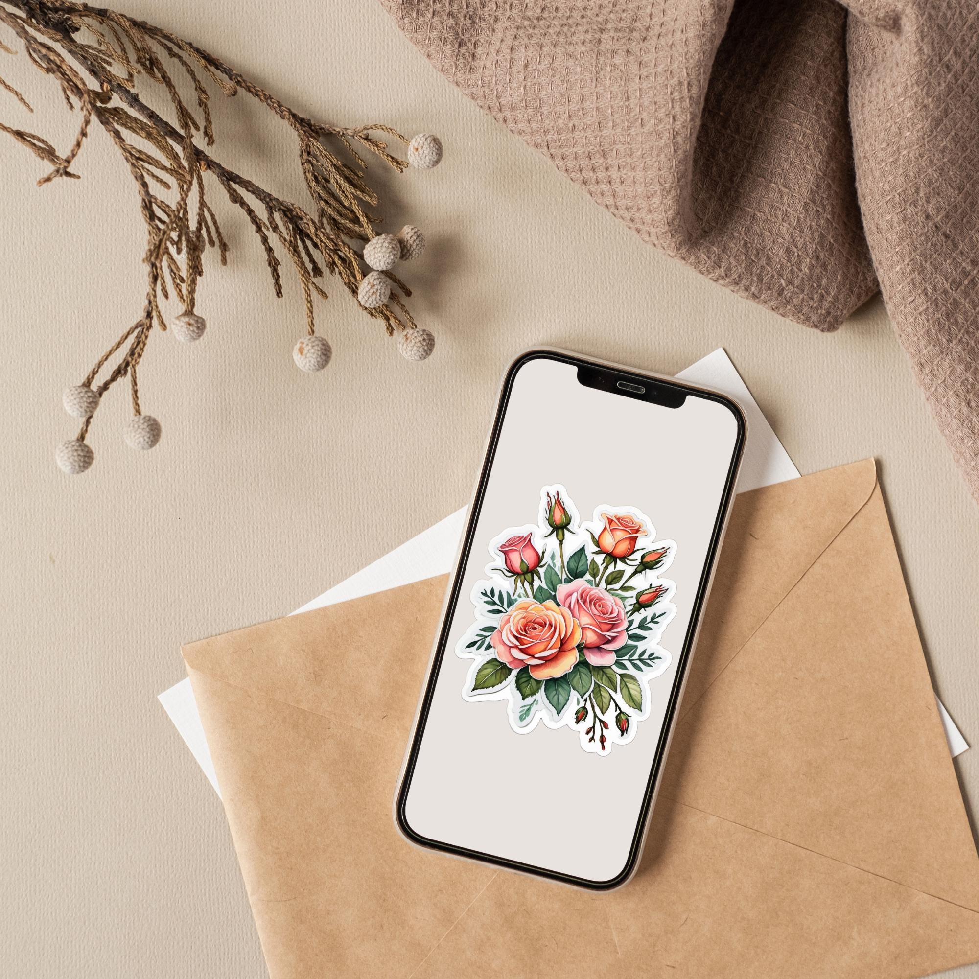Roses June Birth Flower Clipart | Digital Sticker | Elegant Floral ...