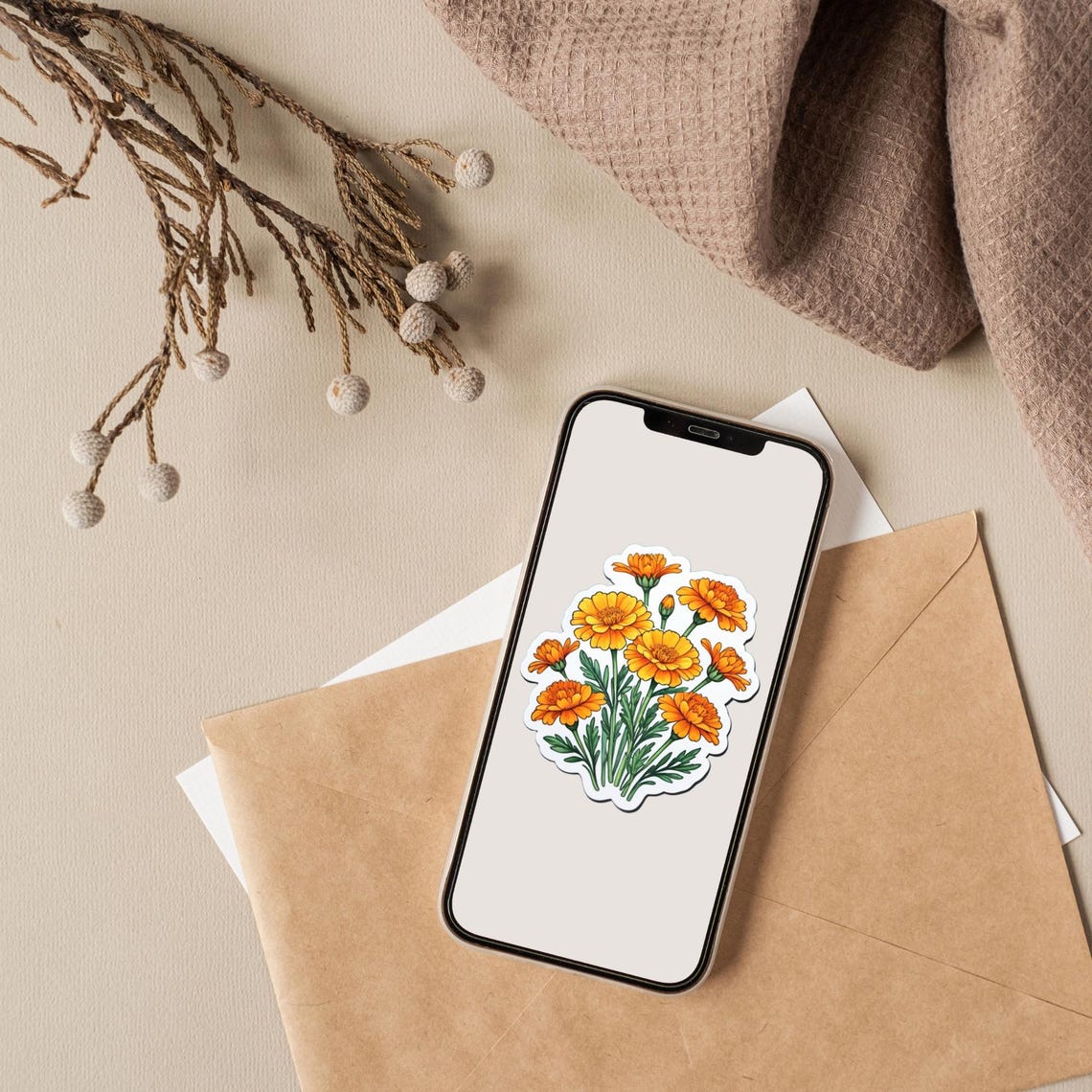October Birth Flower Clipart | Digital Sticker | Marigold Designs for ...