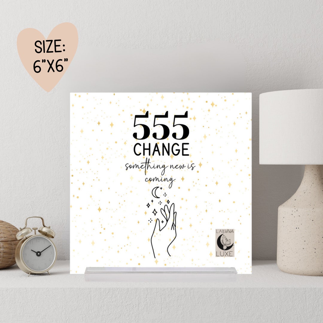 Acrylic Desk Print, Aesthetic Room Decor, Angel Number 555 Decor ...
