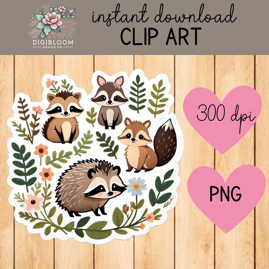 Forest Friends Clipart - Woodland Creatures Digital Illustration for ...