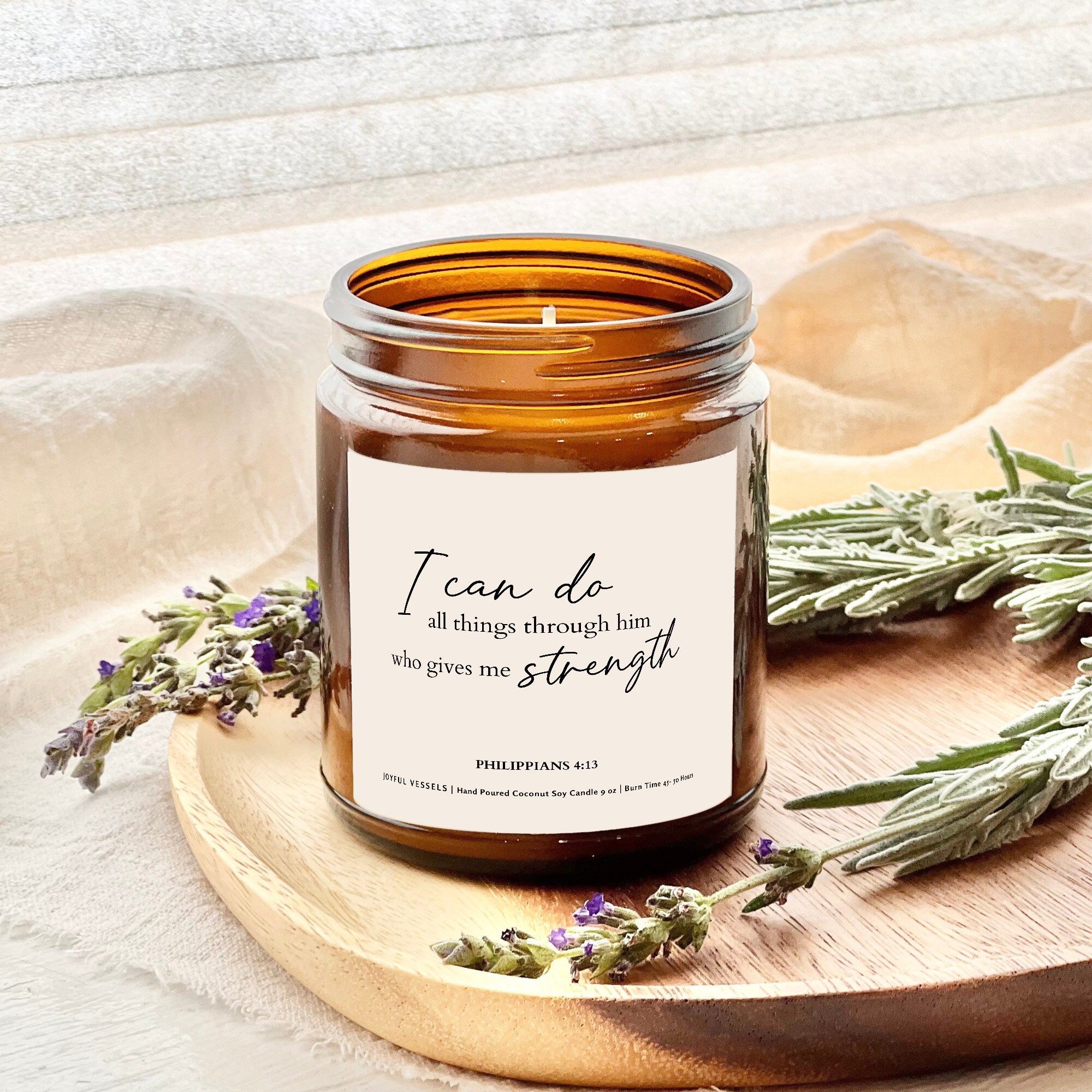 Bible Verses Candle Amber Jar Bible Quote Candle Gift for Her Christian ...