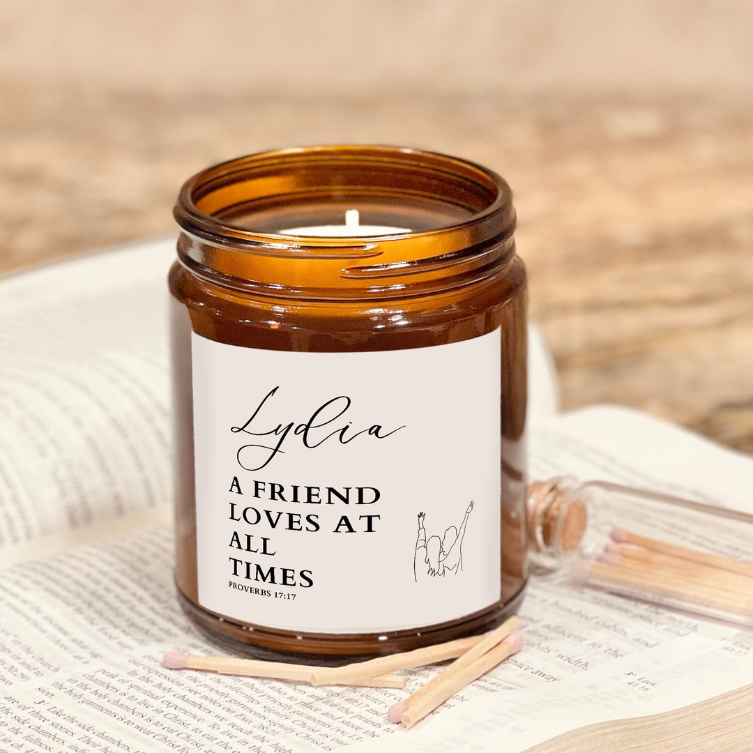 Candles With Scripture Custom Friendship Candle A Friend Loves at All ...