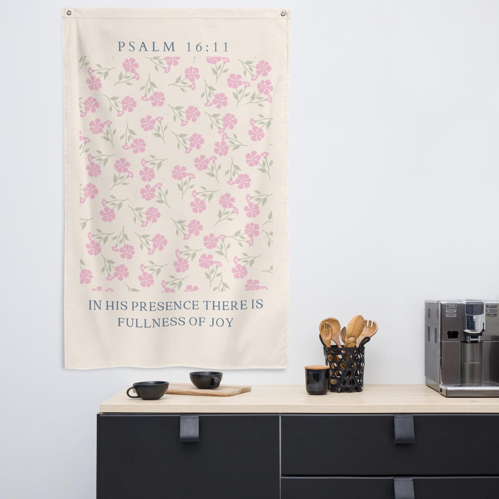 In His Presence Scripture Wall Flag, Christian Tapestry Wall Hanging ...