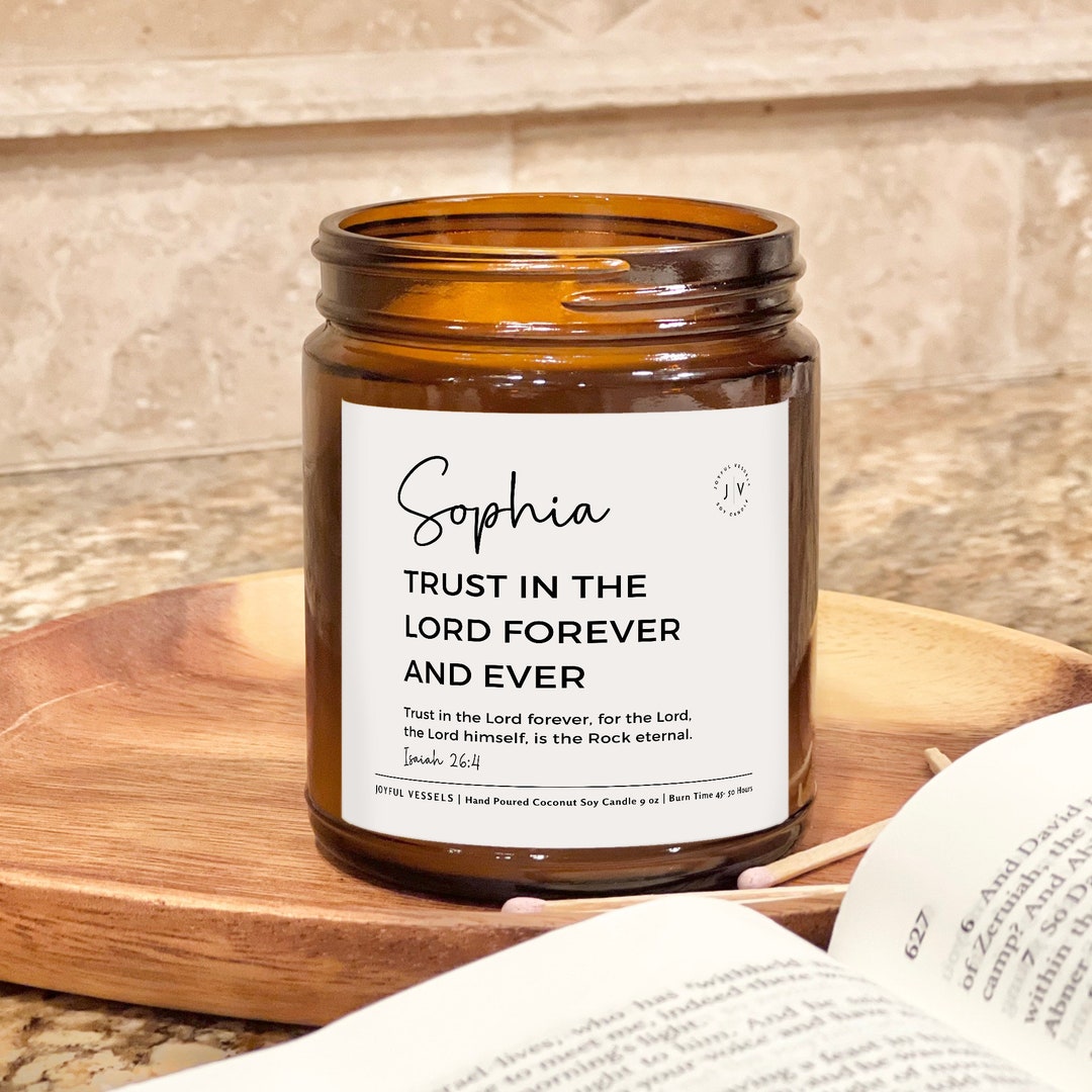 Custom Christian Candle Bible Verse Candle Personalize Religious Candle ...