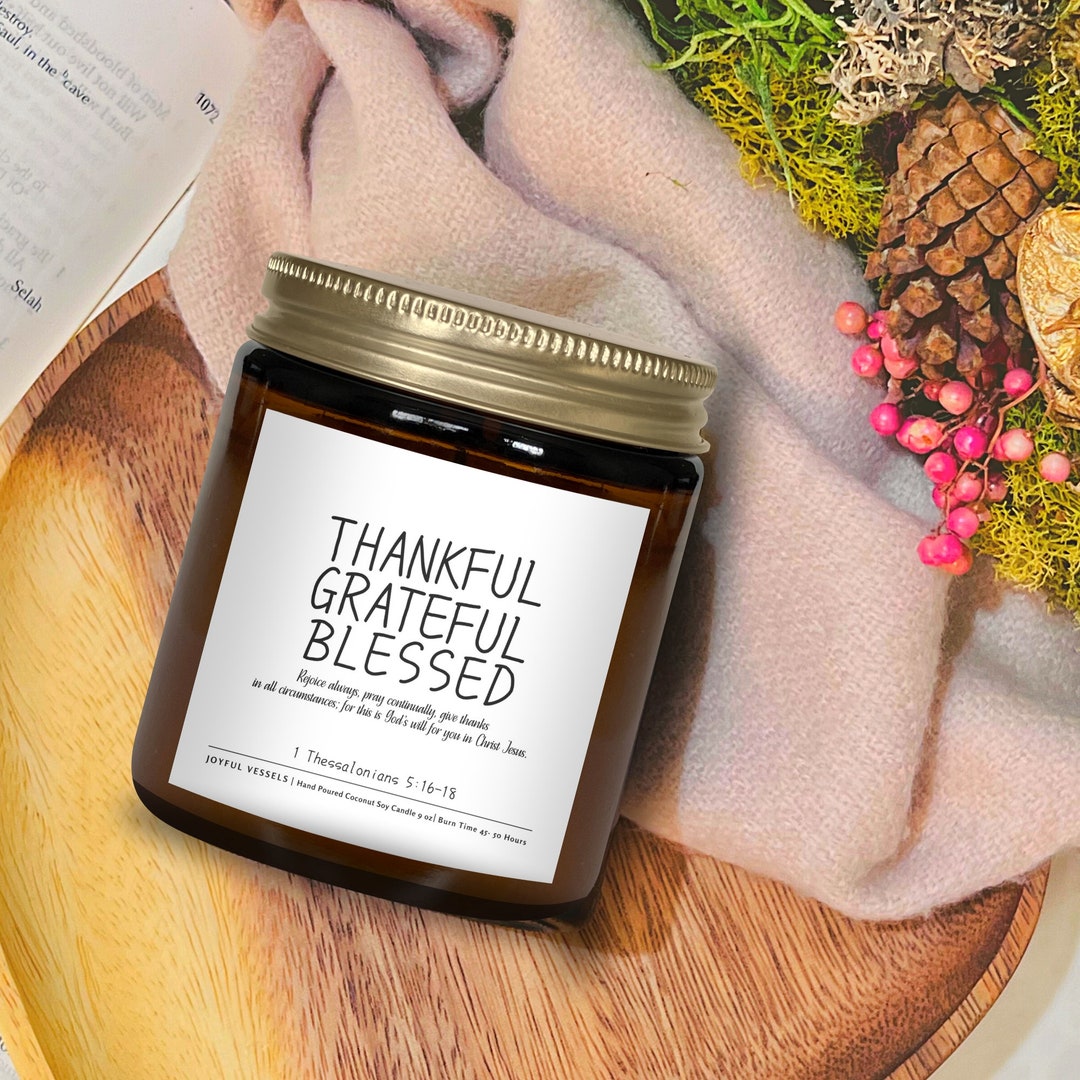 Inspirational Bible Verse Candle, 1 Thessalonians 5:16-18, 9 Oz ...