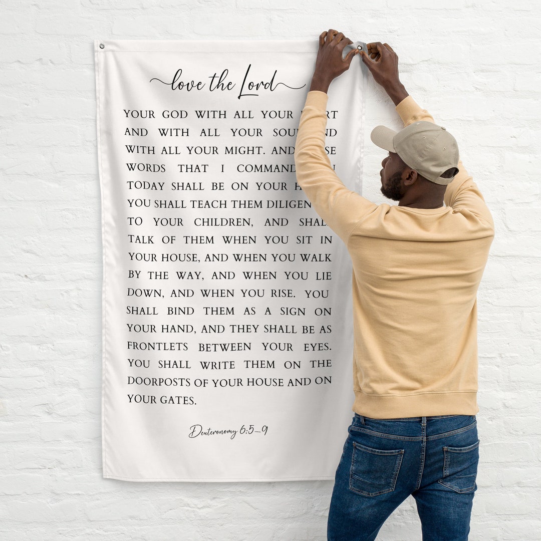 Spiritual Bible Verse Tapestry With Scripture Love the Lord Deuteronomy ...