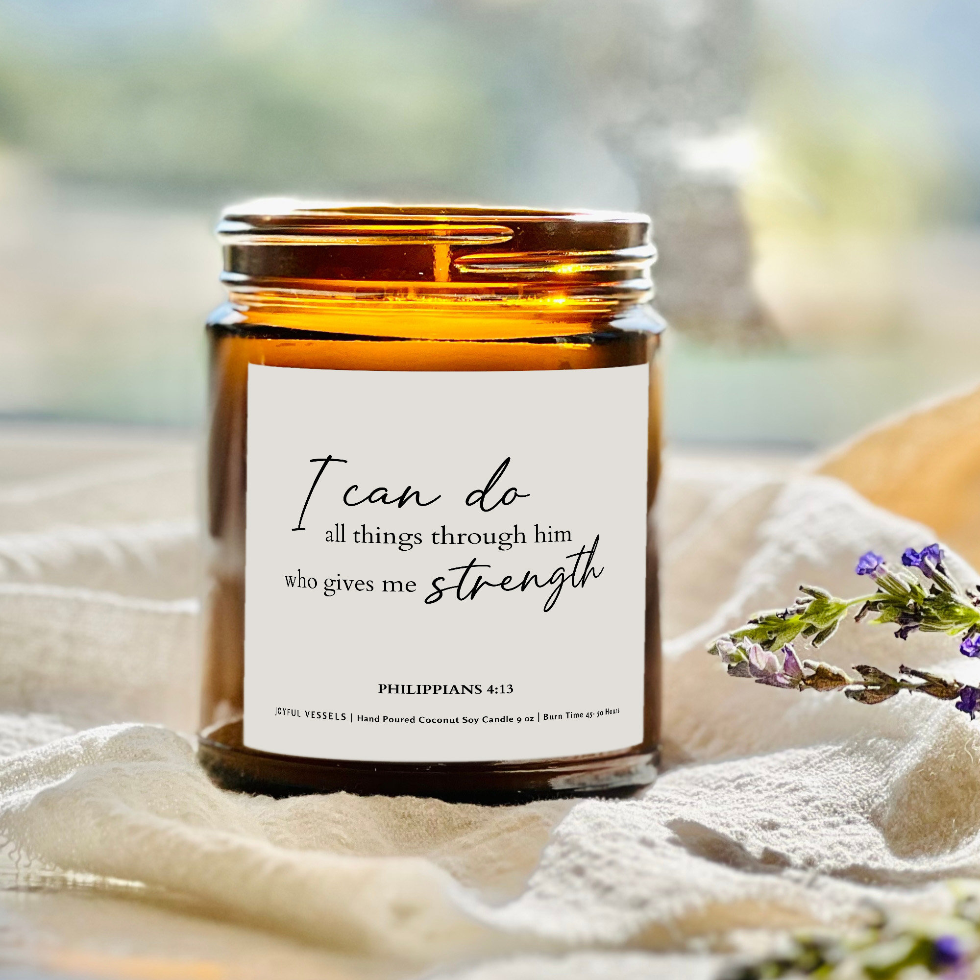 Bible Verses Candle Amber Jar Bible Quote Candle Gift for Her Christian ...