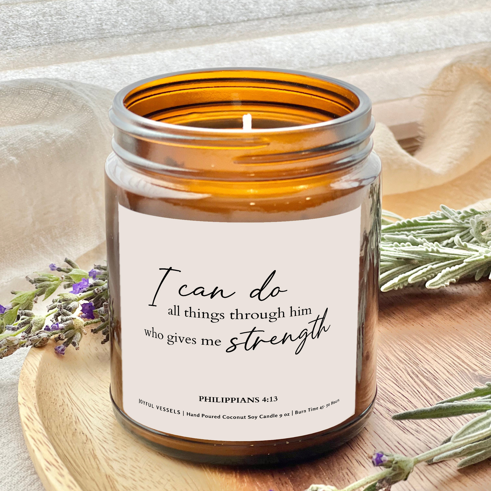 Bible Verses Candle Amber Jar Bible Quote Candle Gift for Her Christian ...