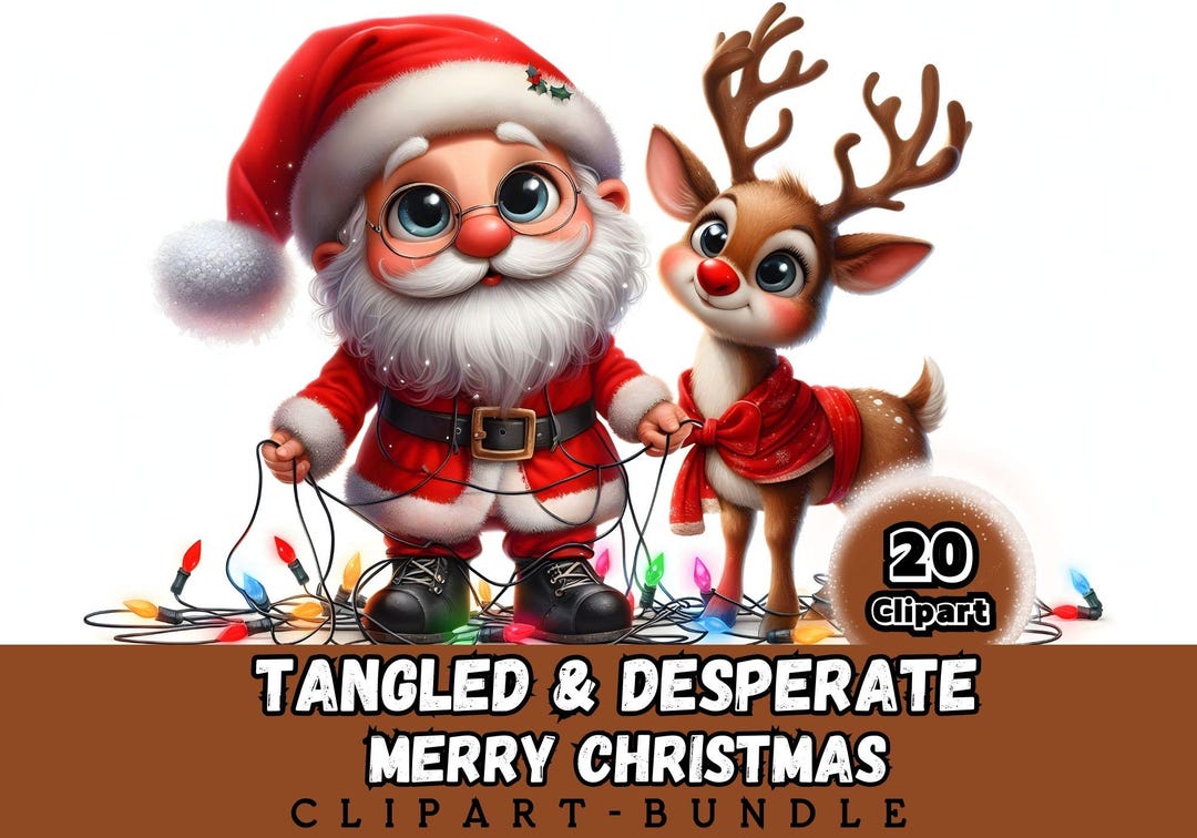 Tangled & Desperate: 20 Crazy Santa Claus Cliparts in a Christmas Light ...