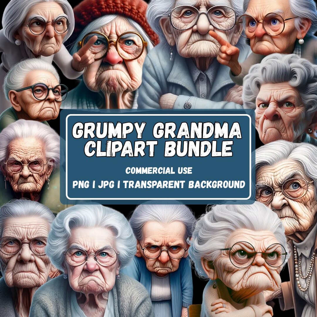 Grumpy Grandma Cliparts | High-quality Pngs, Jpgs | Commercial Use ...
