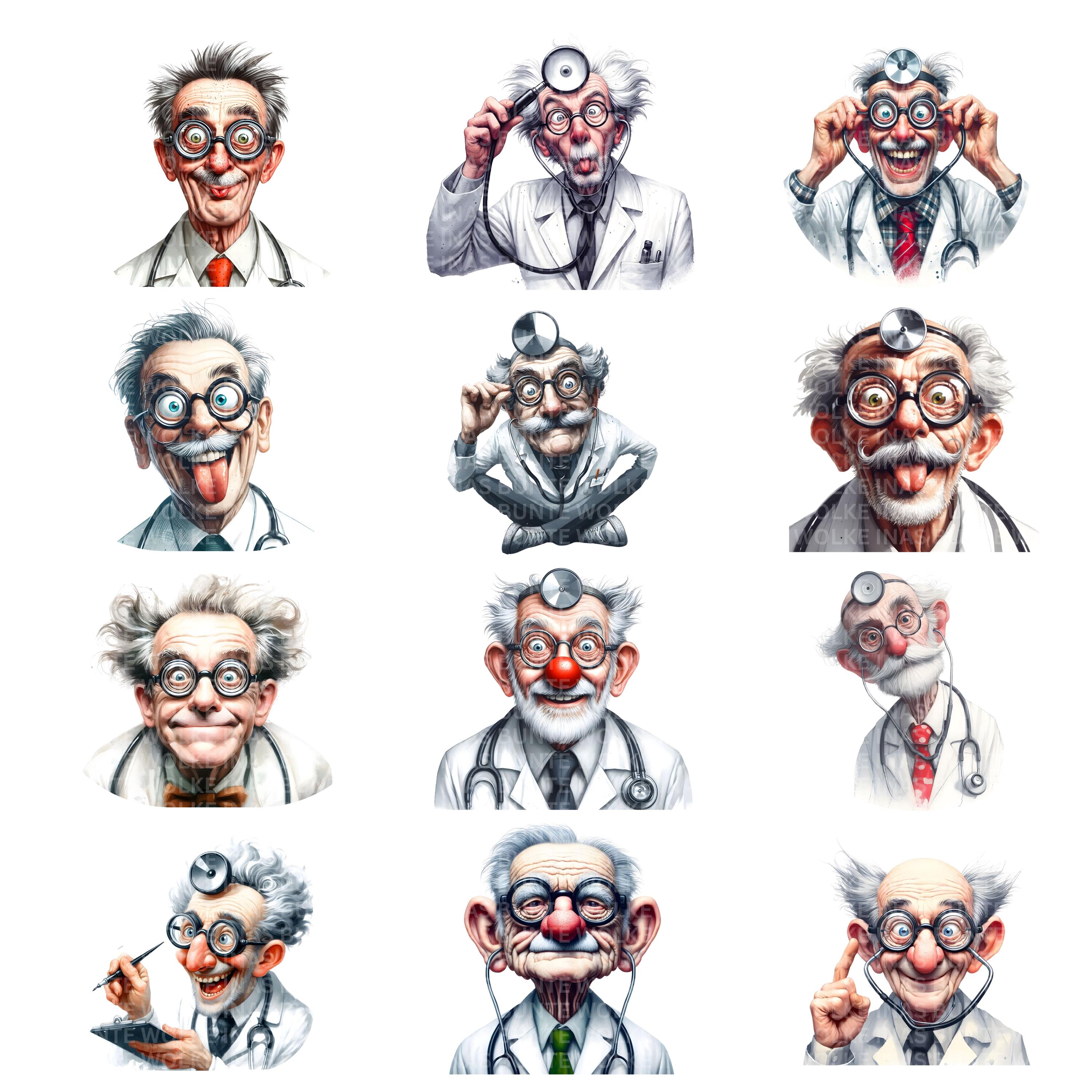 36 Funny Quirky Doctors | Clipart | Digital | Instant Download ...