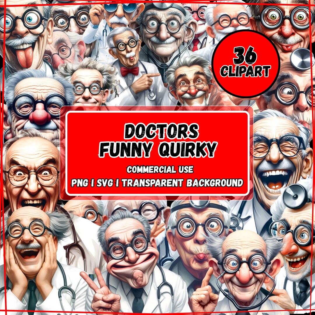 36 Funny Quirky Doctors I Clipart I Digital I Instant Download I ...