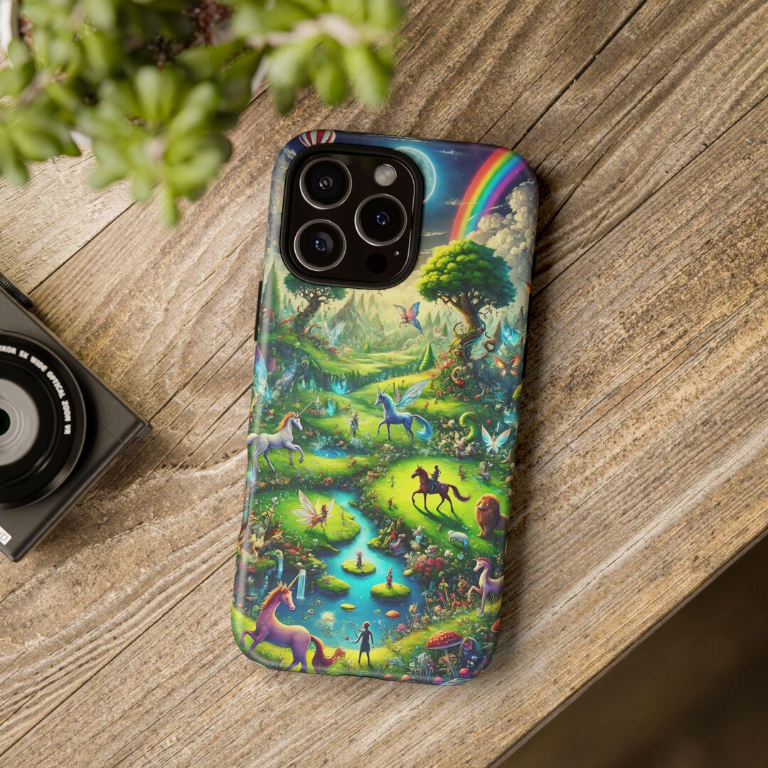 IPhone Tough Cases - Mythical Creatures Phone Cover, Magical Landscape ...
