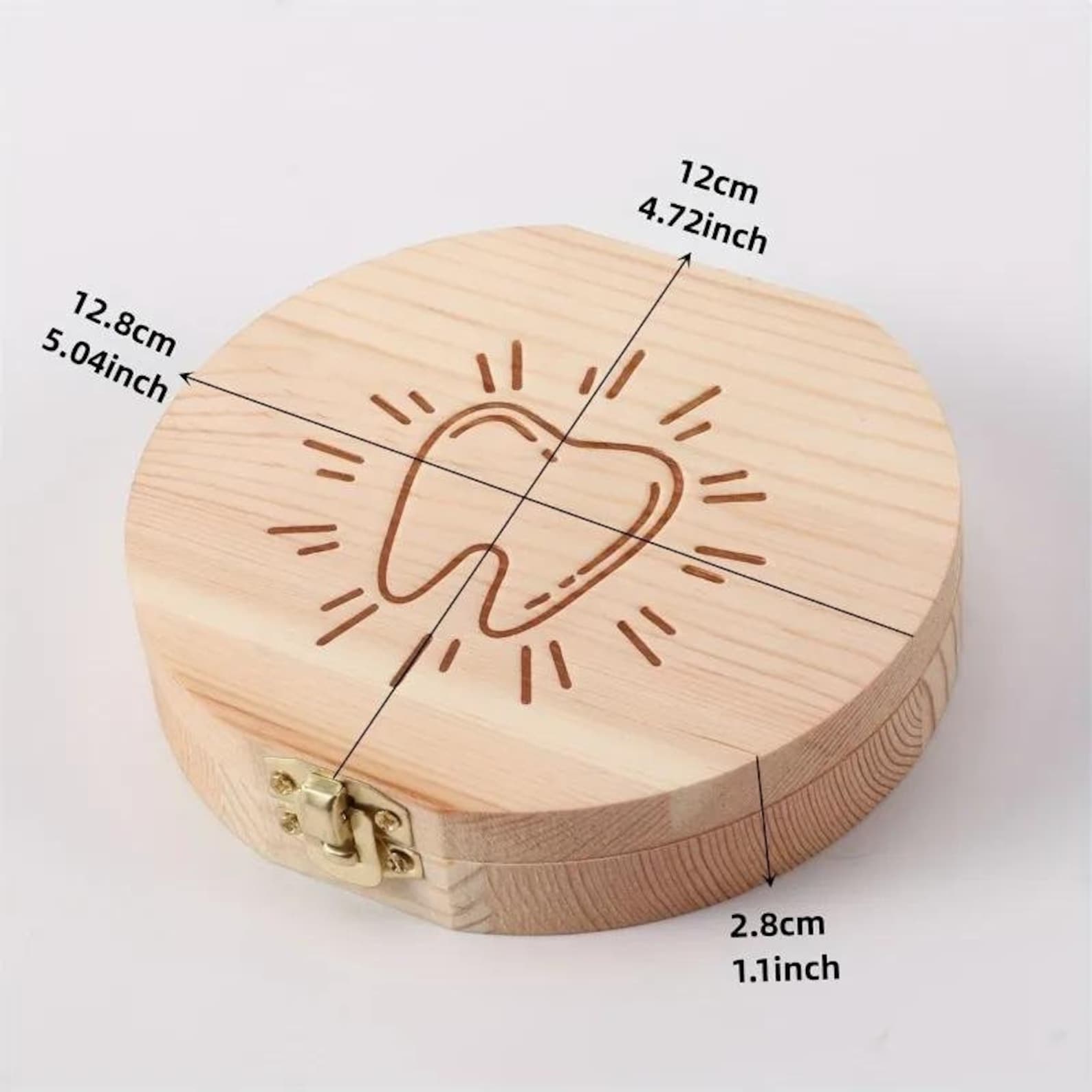 Wooden Baby Kids Tooth Storage Box Tooth Wood Box Organizer Milk Teeth ...