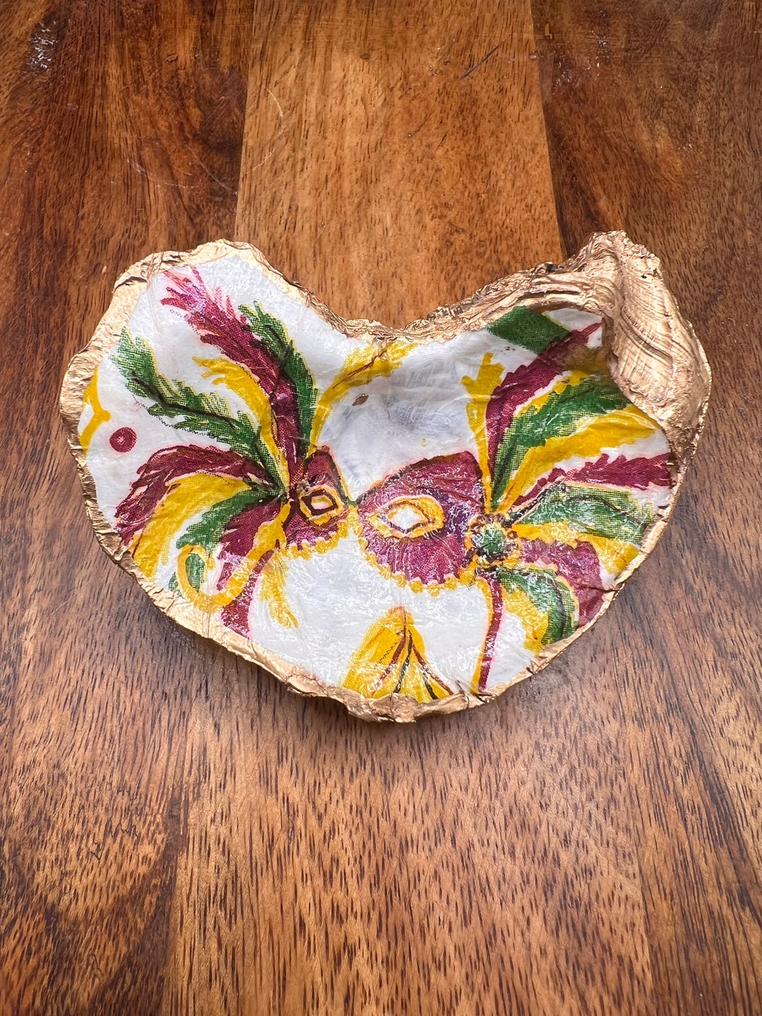 Custom Mardi Gras Mask Themed Gilded Oyster Shell / Unique Gift ...