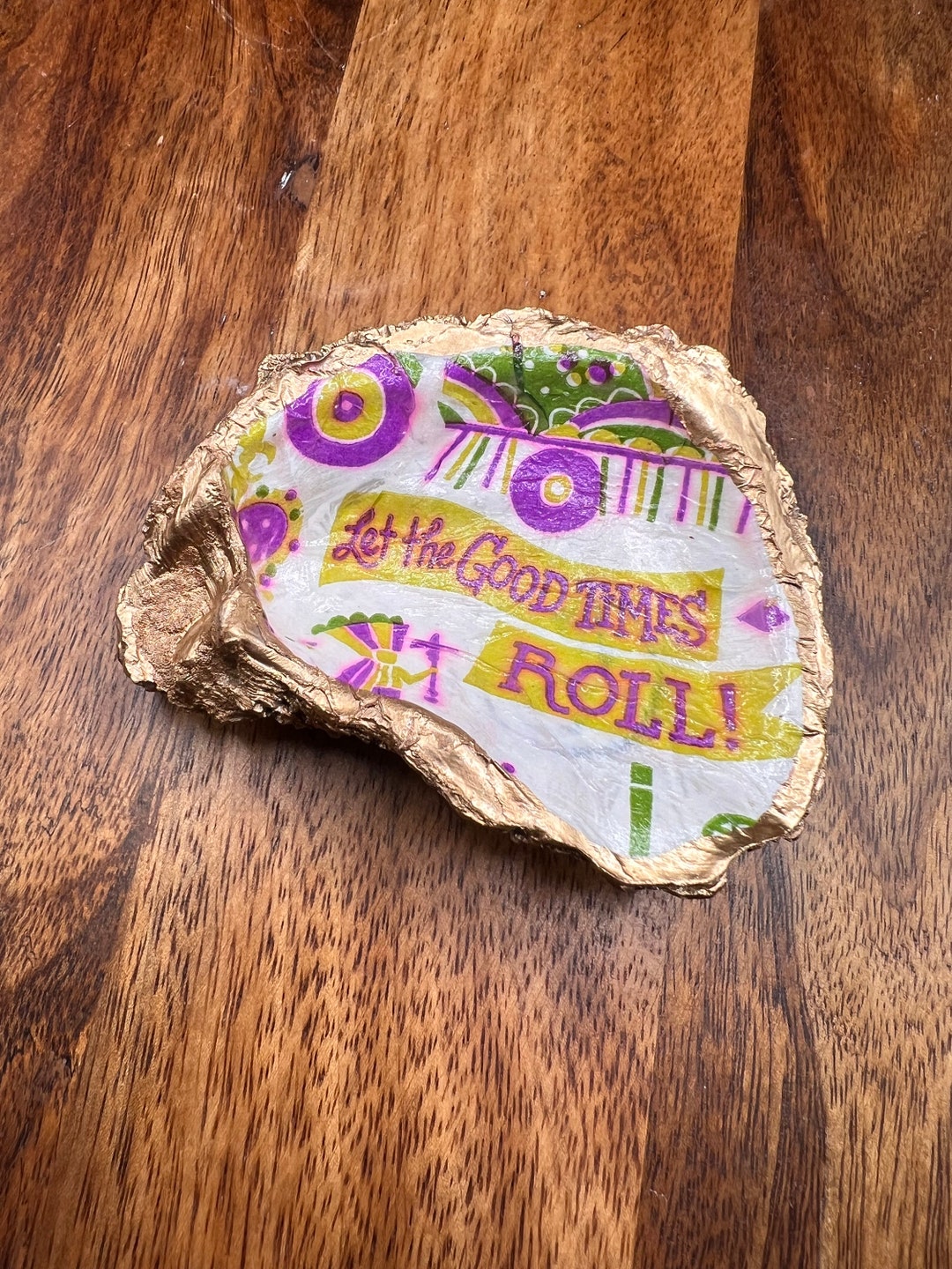 Custom Mardi Gras Themed Gilded Oyster Shell / Unique Gift / Wedding ...