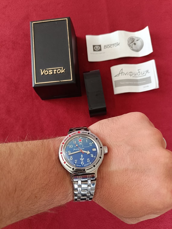 Vintage watch,Vostok Amphibian, vintage men's wristwa… - Gem