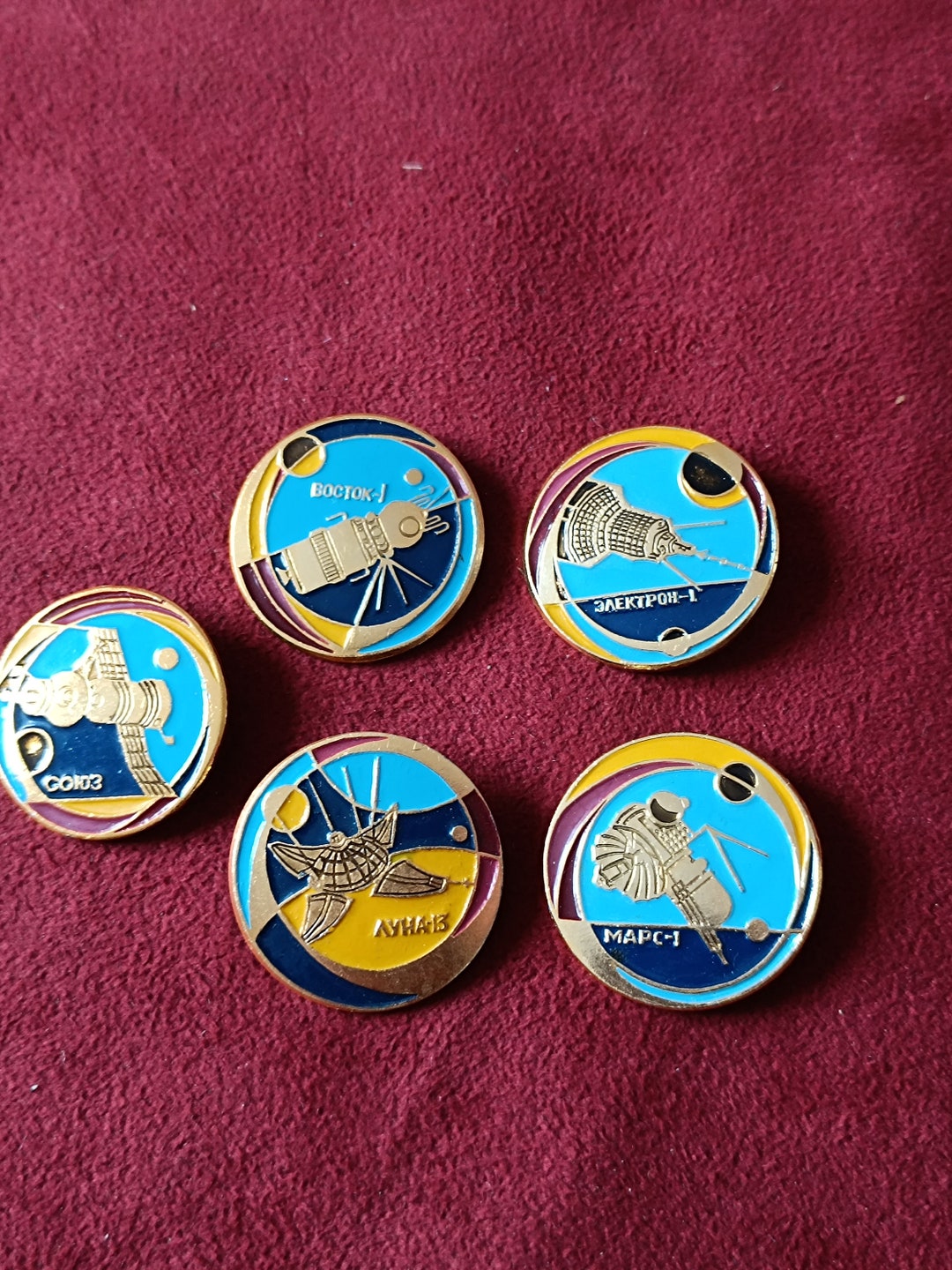 Vintage Space Icons, Soviet Icons, Cosmos ,5 Pcs. - Etsy