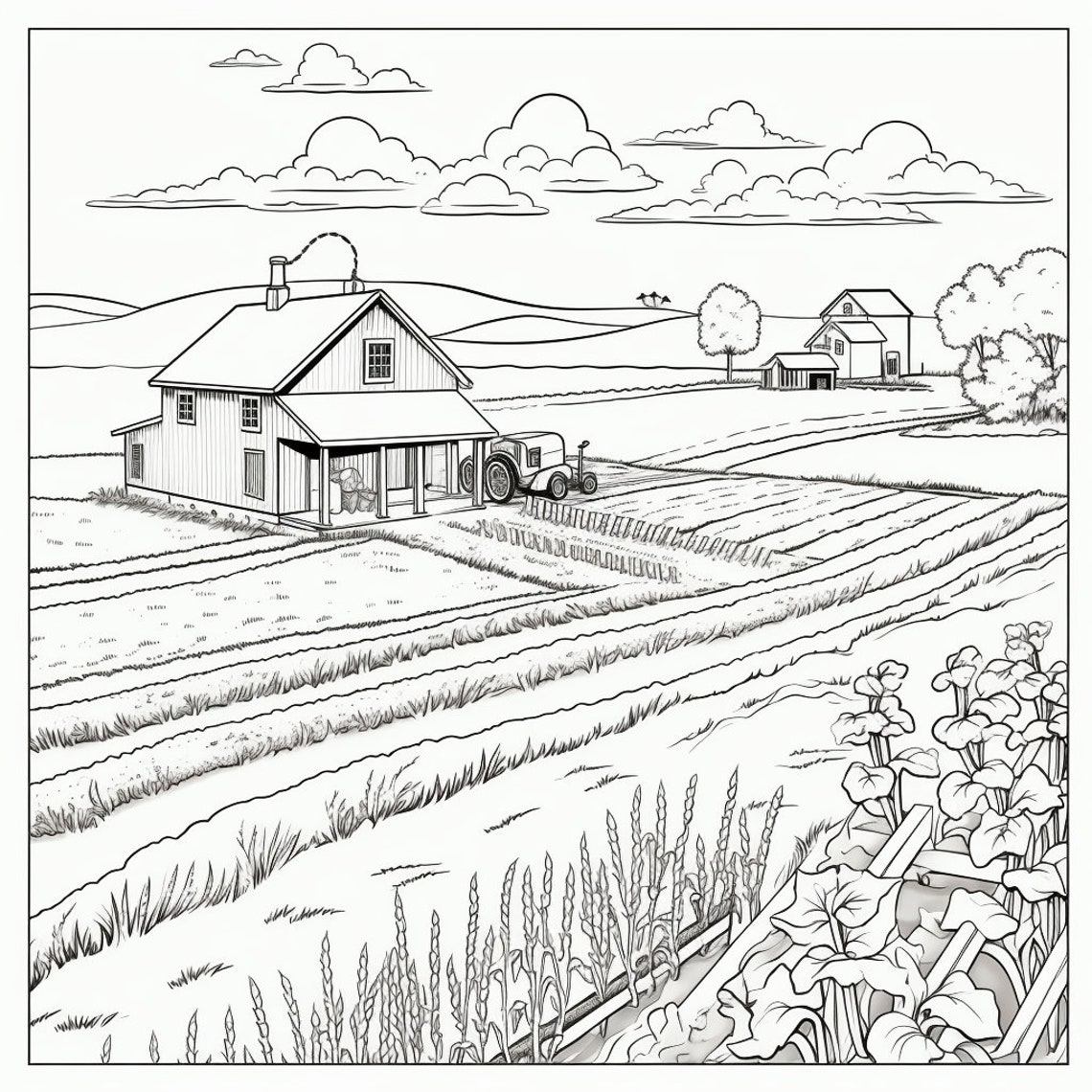 Farm Coloring Sheets - Etsy UK