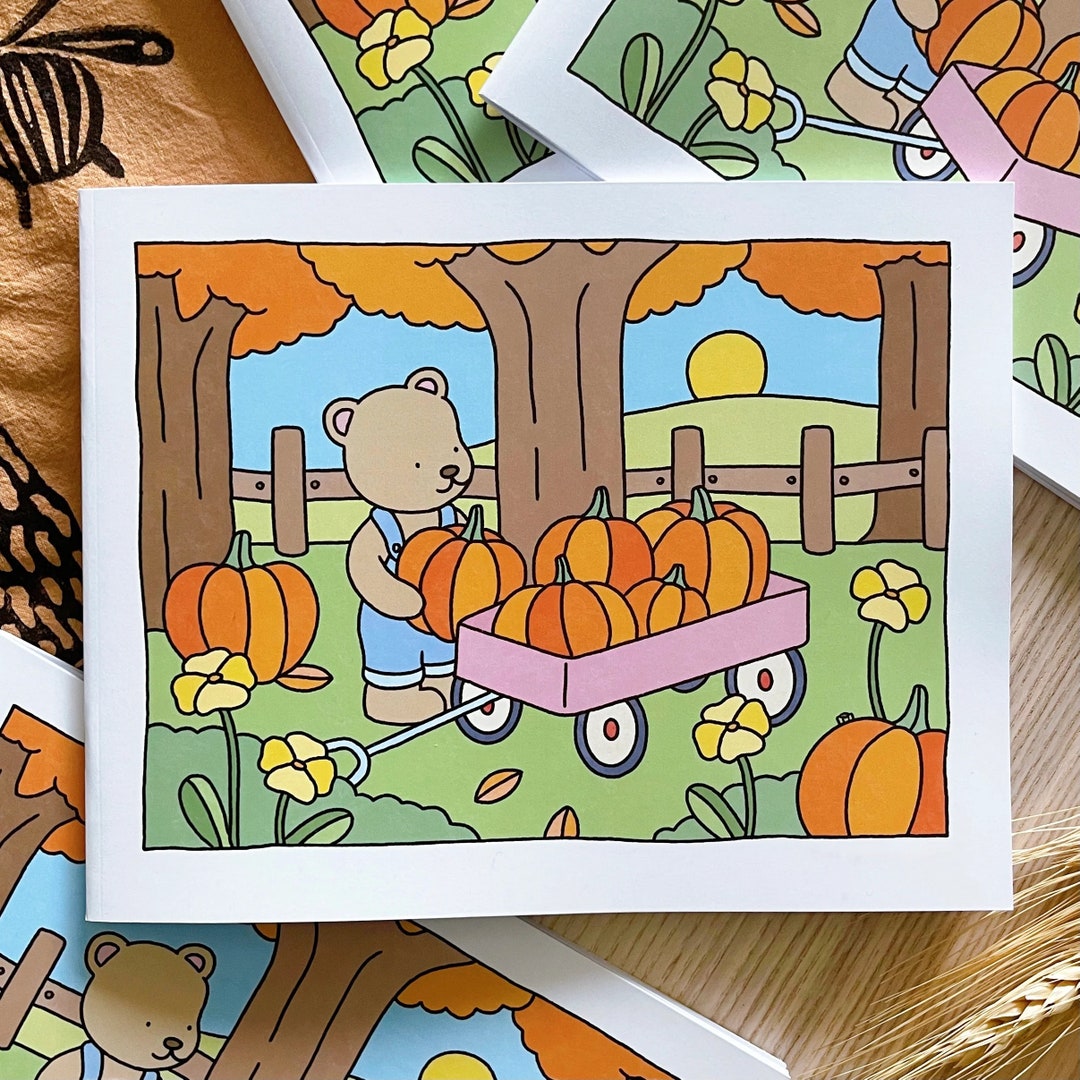 Cozy coloring book for adult cottage core pages Fall coloring - Etsy México