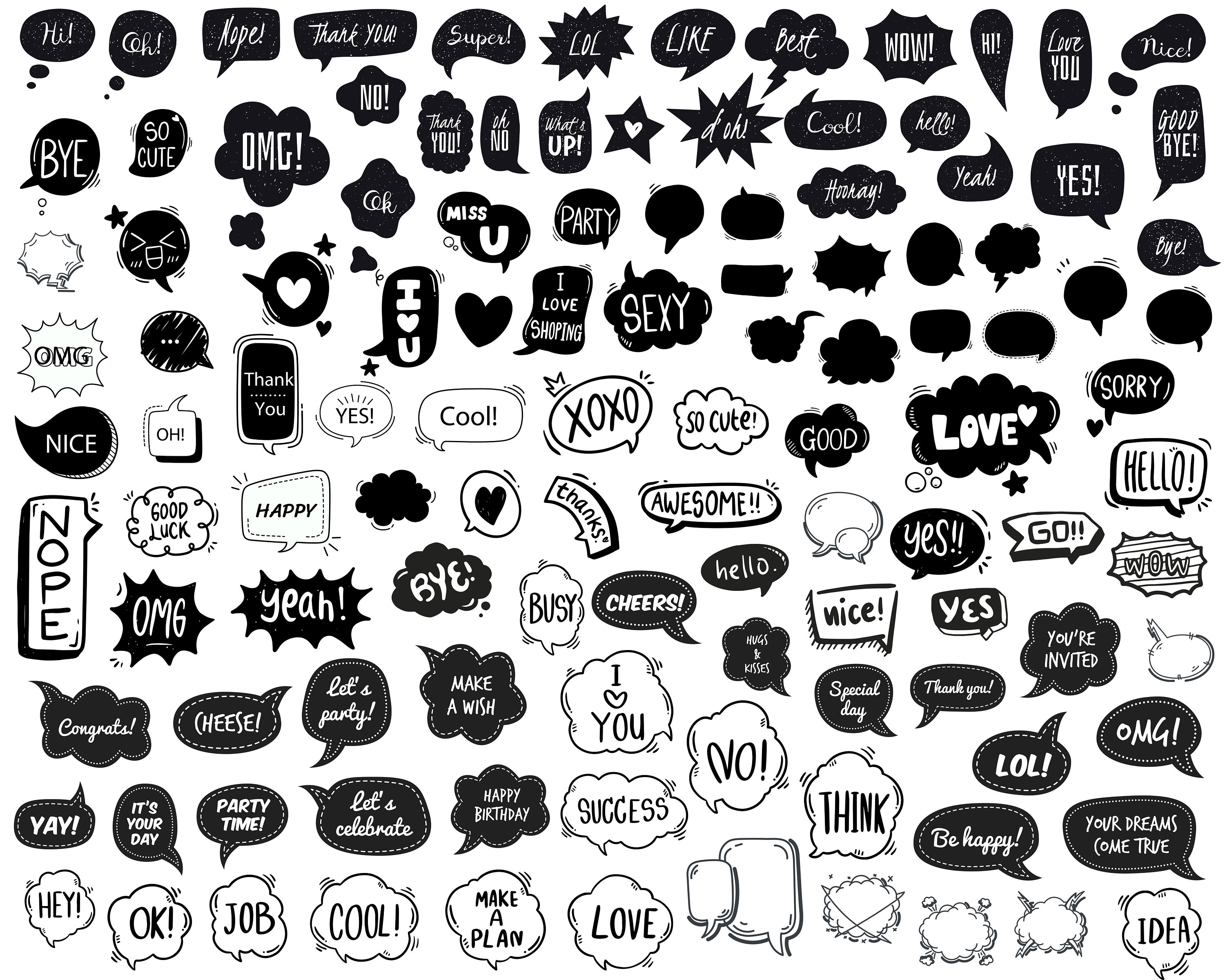 200 Speech Bubble SVG, Speech Bubble Clipart, Comic Speech Bubble Svg ...