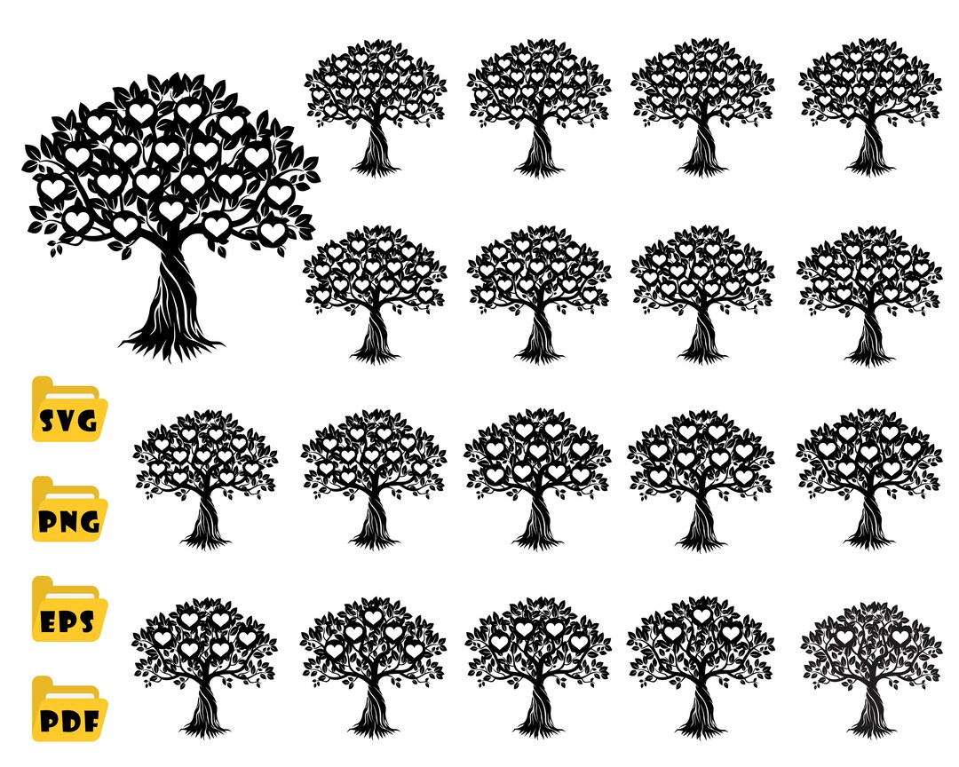 Family Tree Svg, 1-20 Members Family Tree Cricut, Roots Svg,family Tree ...