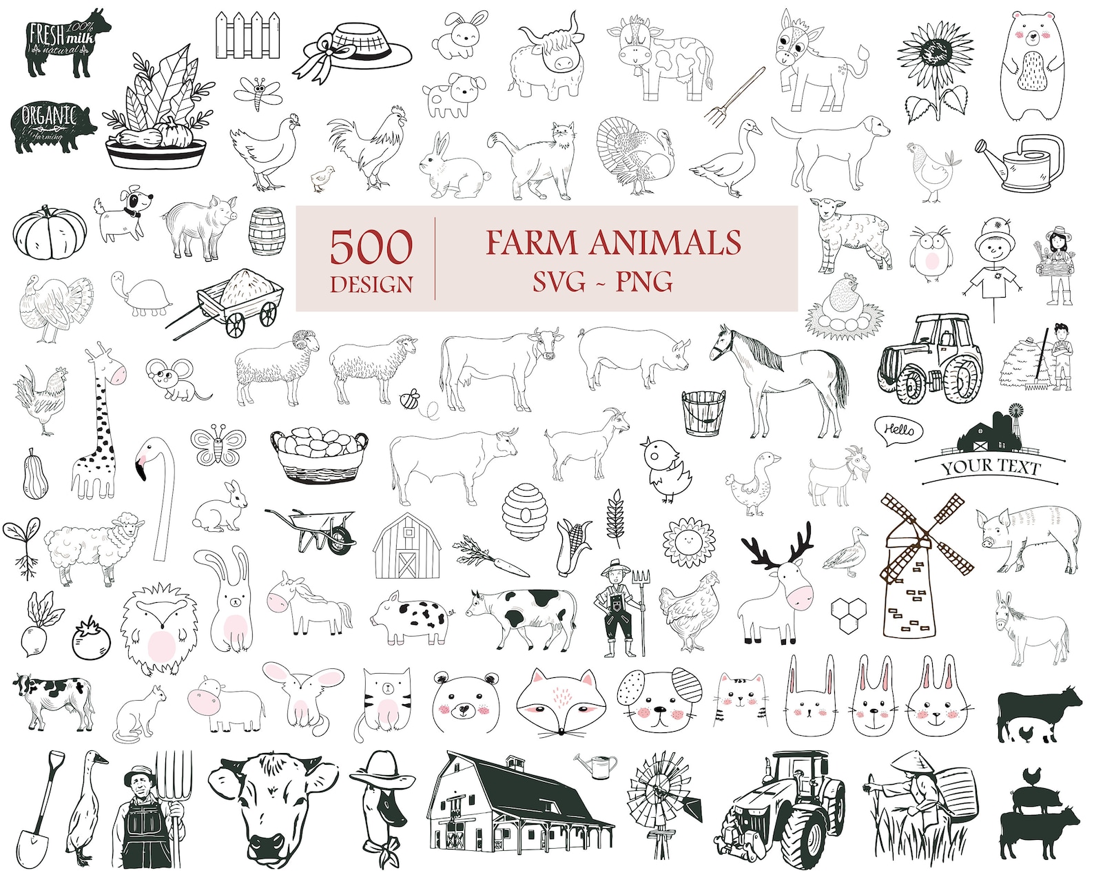 Farm Animal Svg | Farm Bundle Svg | Animal Svg | Farm Animal Silhouette ...