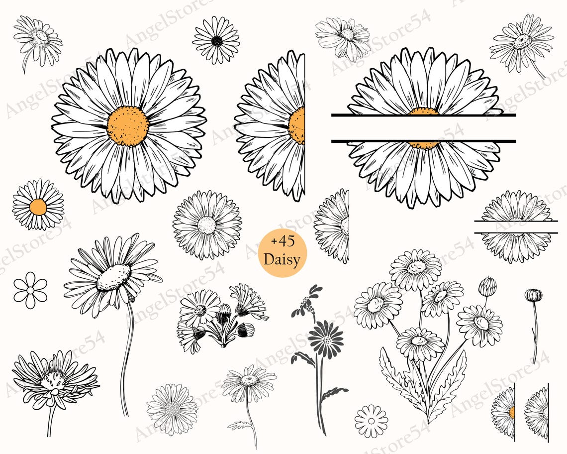 Daisy Svg, Daisy Flower Clipart, Daisy Svg Cut Files for Cricut, Daisy ...