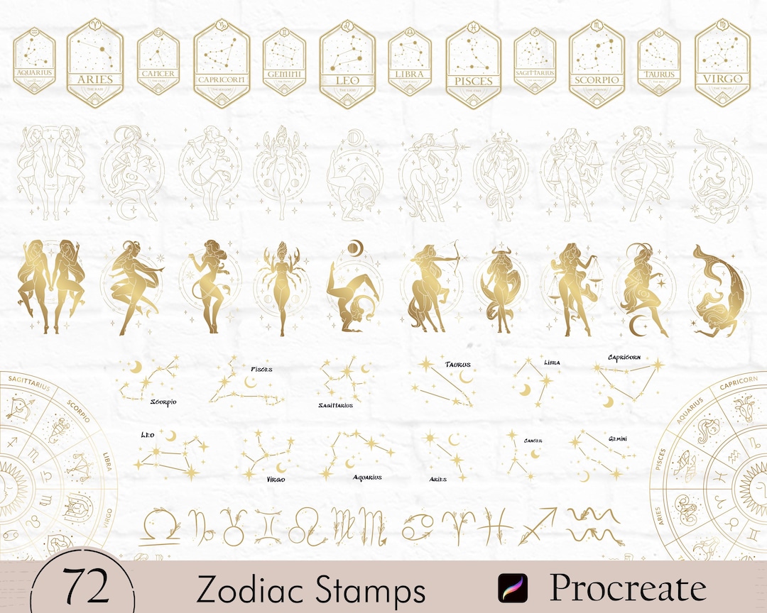 72 Procreate Zodiac Stamps, Zodiac Procreate, Zodiac Stamps, Procreate ...