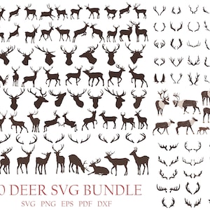120 Deer SVG Bundle, Deer PNG Bundle, Deer Clipart, Deer SVG Cut Files ...