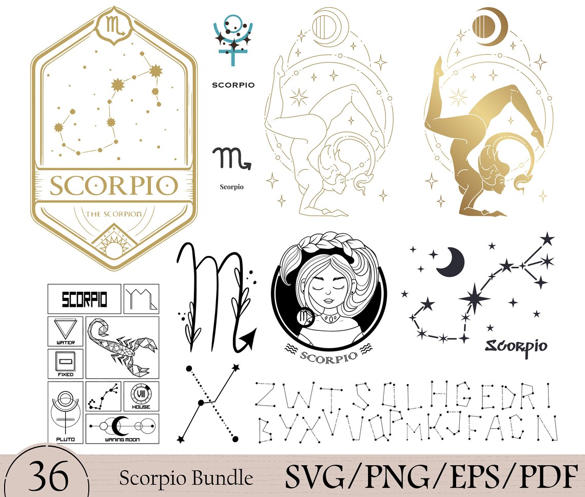 36 Scorpio Queen Svg Bundle, Scorpio Svg Bundle, Zodiac Svg, Zodiac ...