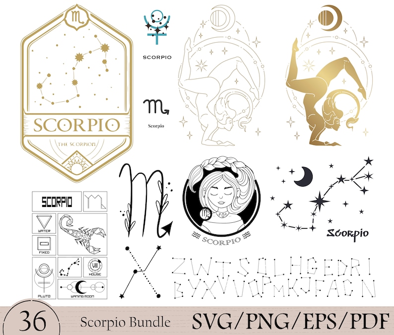 36 Scorpio Queen Svg Bundle, Scorpio Svg Bundle, Zodiac Svg, Zodiac ...