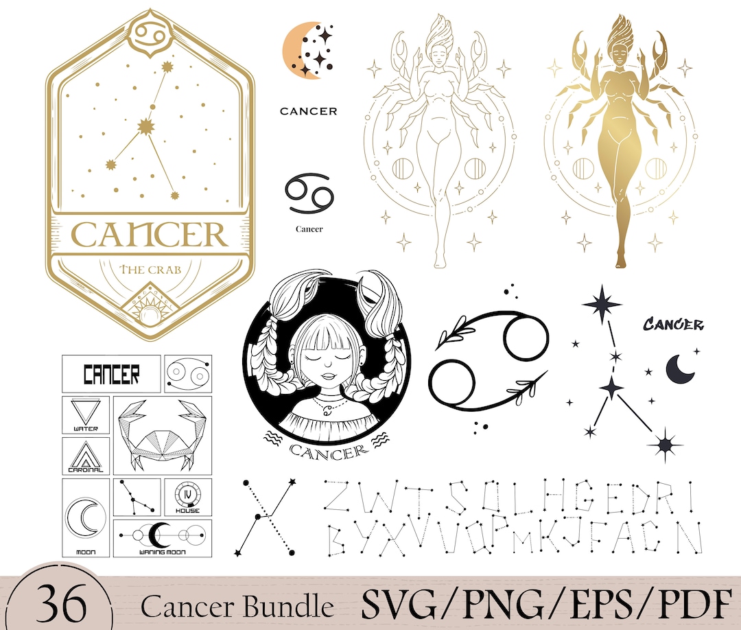 36 Cancer Queen Svg Bundle, Cancer Svg Bundle, Zodiac Svg, Zodiac Sign ...