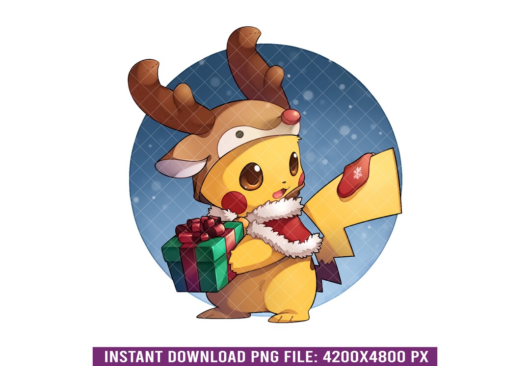 Pokemon Christmas Png Merry Christmas Png Anime Digital Png - Etsy