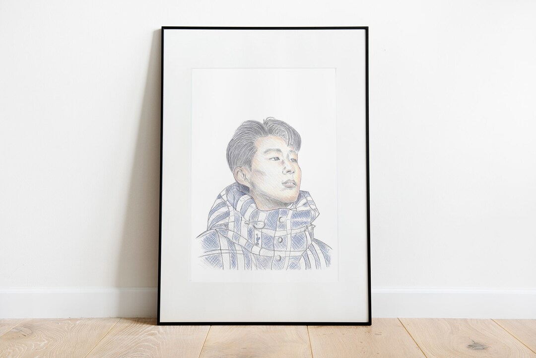 Son Heung-min Portrait Drawing; A5 Digital Print of Son, Portrait of ...