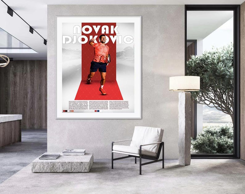 Novak Djokovic Poster Digital Download Tennis Poster Print Set Tennis ...