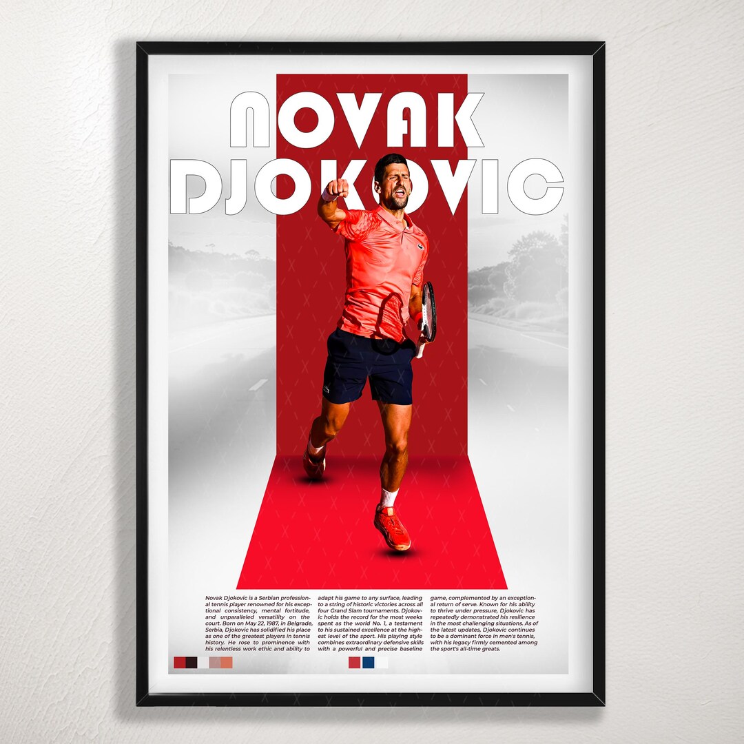 Novak Djokovic Poster Digital Download Tennis Poster Print Set Tennis ...