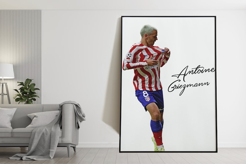 Antoine Griezmann Soccer Poster Football Griezmann Poster Atletico De ...