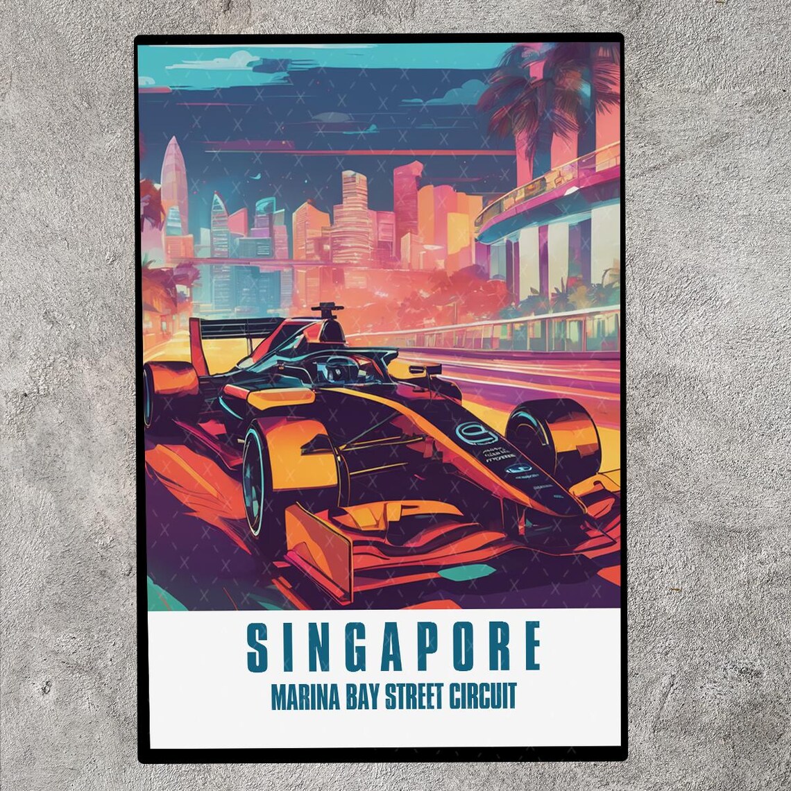 F1 Poster Singapore F1 Circuit Digital Download Formula 1 Poster Print ...