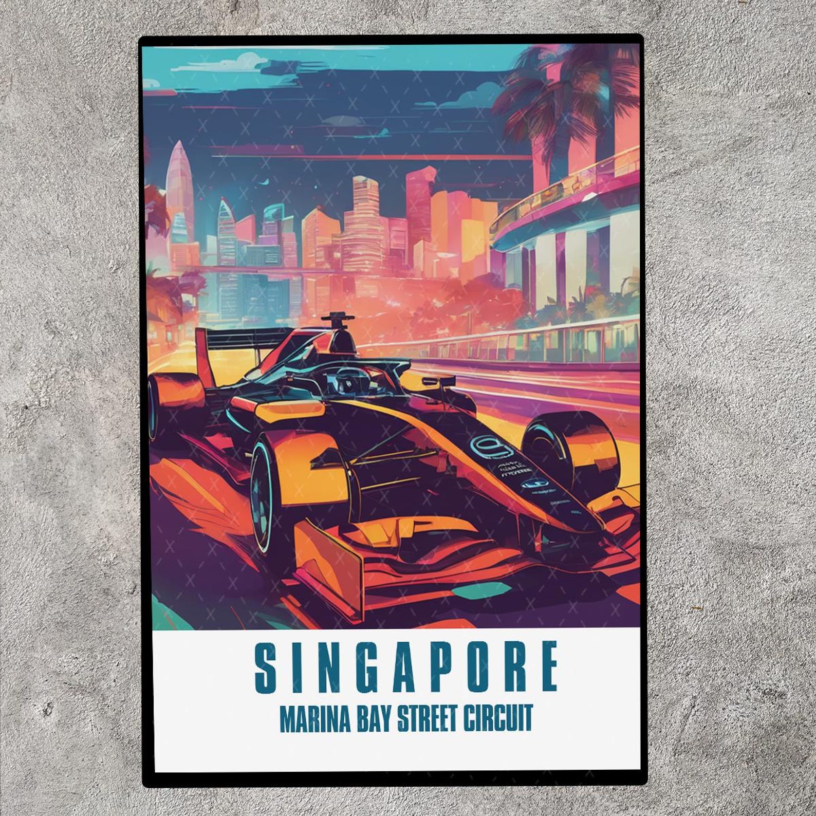 F1 Poster Singapore F1 Circuit Digital Download Formula 1 Poster Print ...