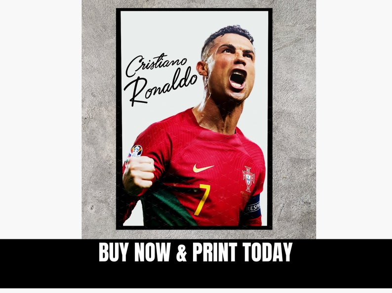 Ronaldo Poster Digital Download Football Art Print Football Soccer ...