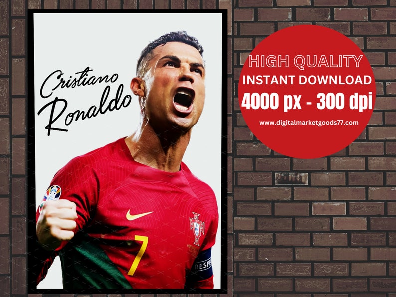 Ronaldo Poster Digital Download Football Art Print Football Soccer ...