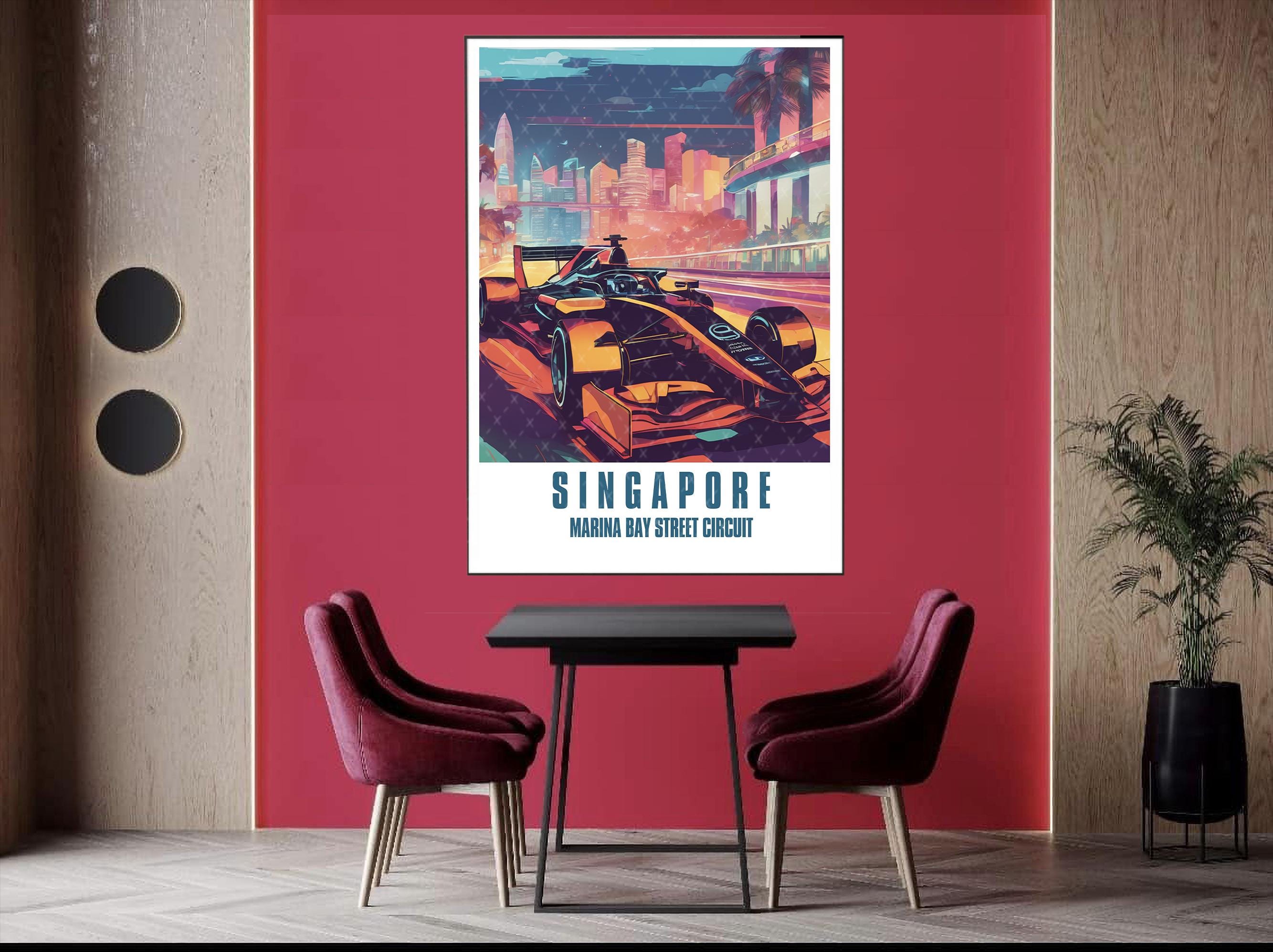 F1 Poster Singapore F1 Circuit Digital Download Formula 1 Poster Print ...